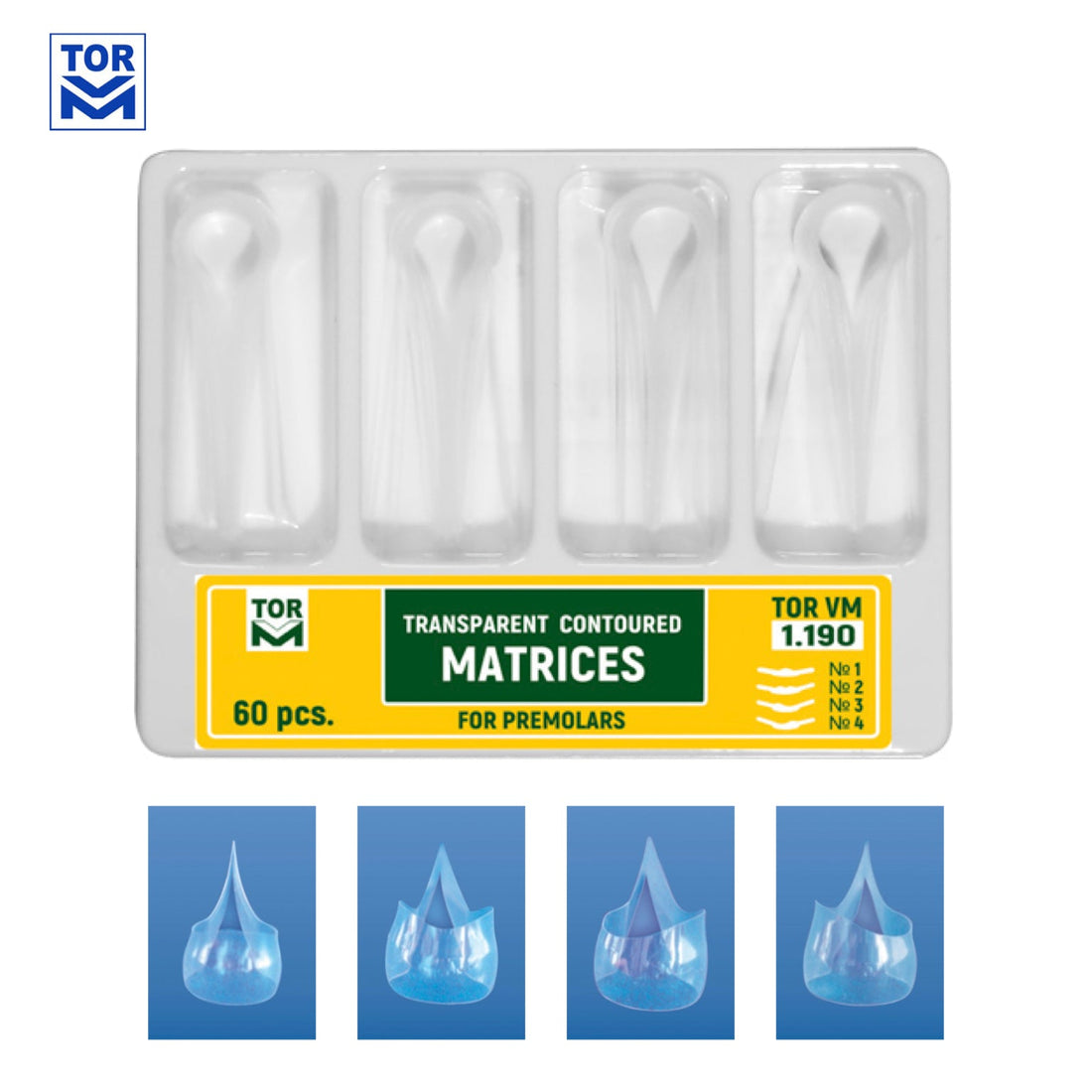 Transparent Contoured Matrix (Premolar Kit)- 60 pcs – Incidental